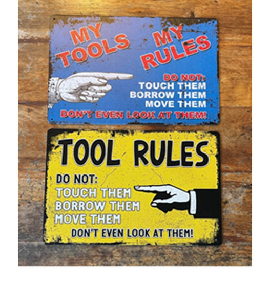 P153 Tool Rules Metal Sign – Economy Truck Seats Store