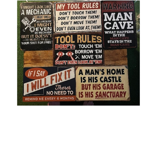 P195 Workshop Humour Metal Signs – Economy Truck Seats Store