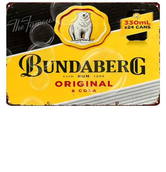 P204 Vintage Bundaberg Rum Metal Sign – Economy Truck Seats Store