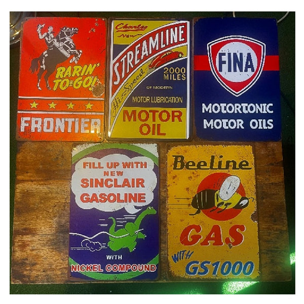 P220 5 Pack Vintage Gasoline Sign – Economy Truck Seats Store