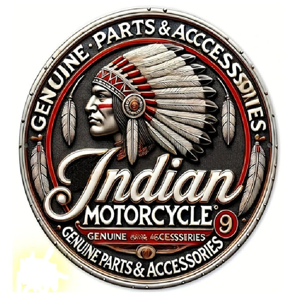 P27 Vintage Indian Motorcycle Metal Sign – Economy Truck Seats Store