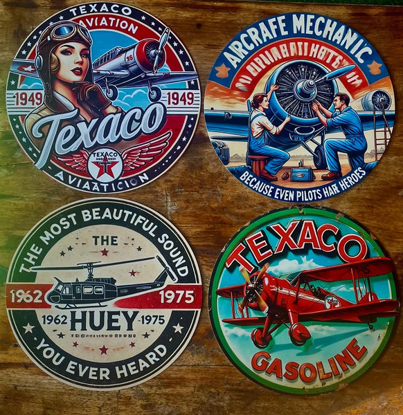 P279 4 Pack Vintage Aviation Signs – Economy Truck Seats Store