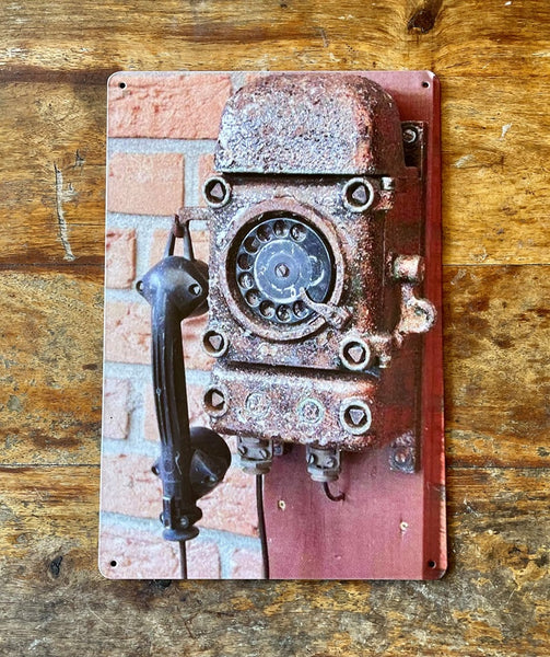 P291 Vintage Phone Sign – Economy Truck Seats Store