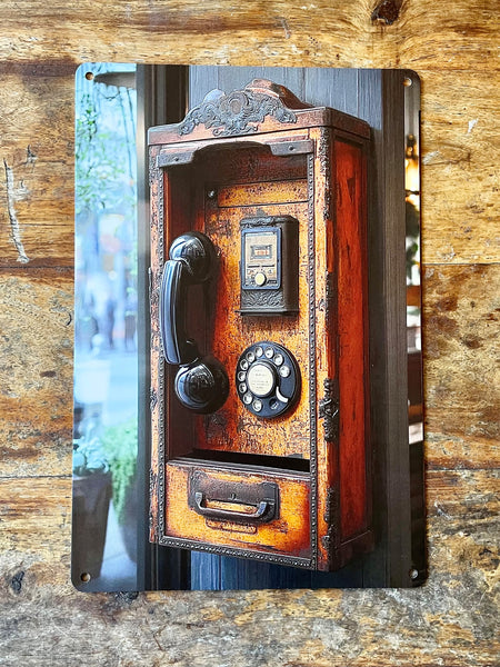 P292 Vintage Phone Sign – Economy Truck Seats Store