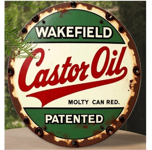 P48 Vintage Castor Oil Metal Sign – Economy Truck Seats Store