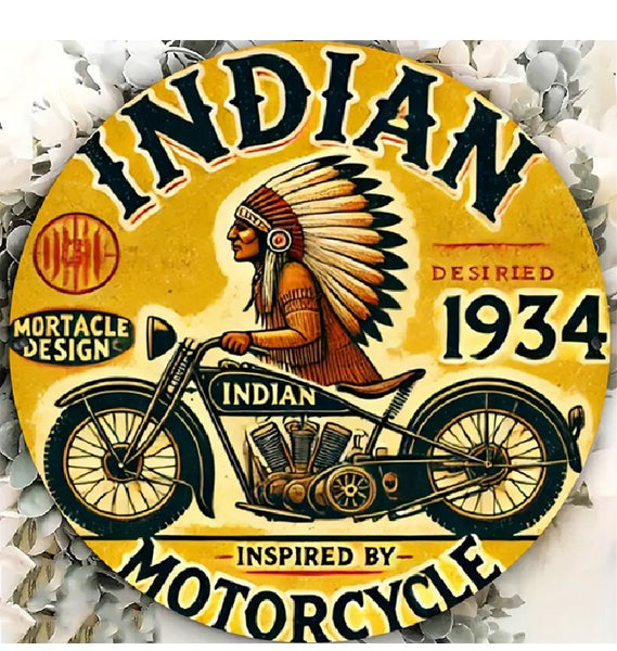 P66 Vintage Indian Motorcycle Metal Sign – Economy Truck Seats Store